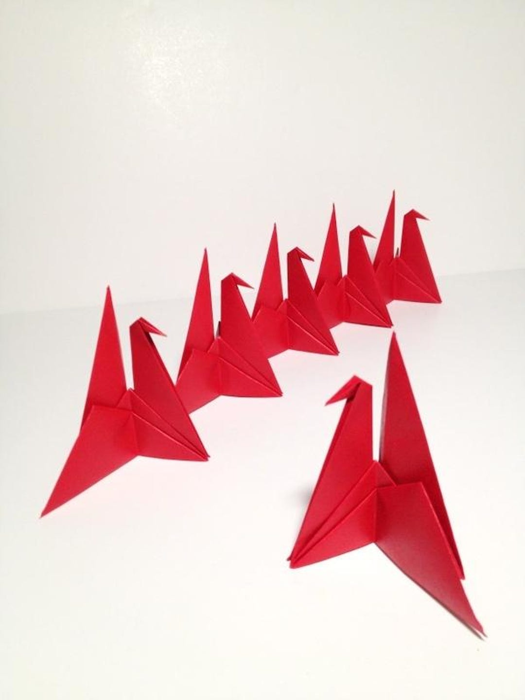 Red Origami Cranes, Origami Place Card Holder, Japanese Origami Cranes ...