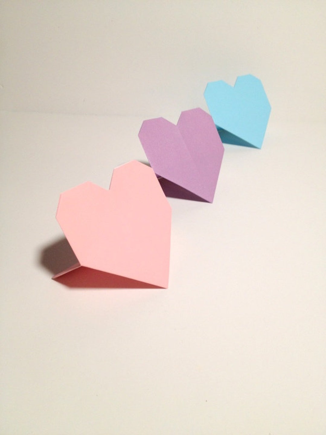Wedding Place Cards, Standing Heart Place Cards, Origami Hearts ...