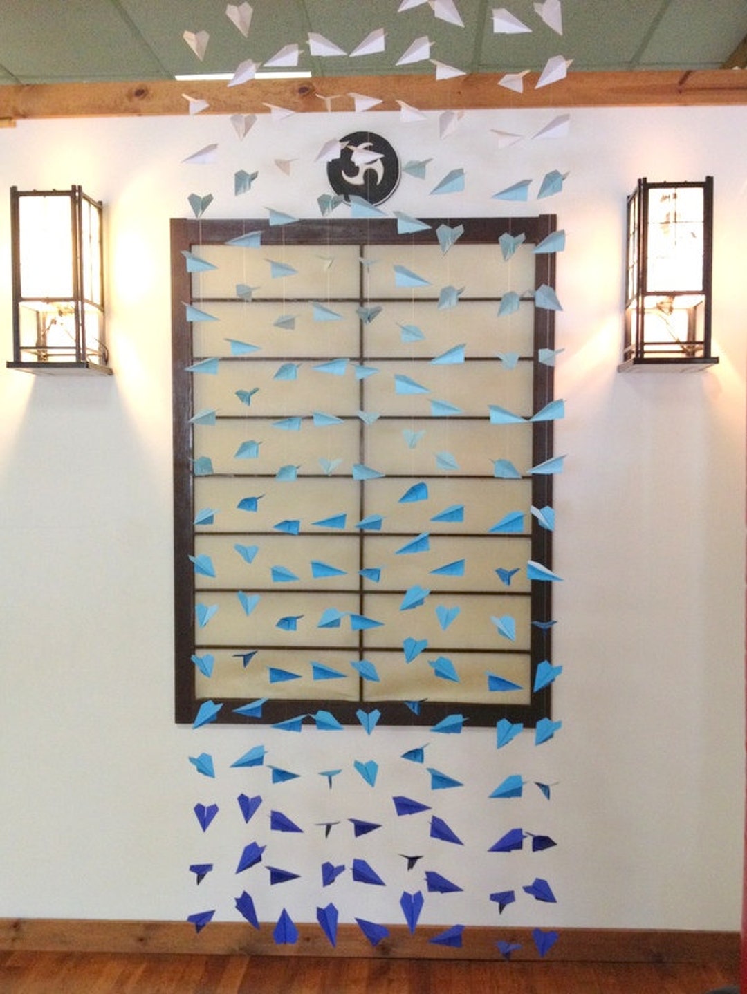 Blue Wedding Airplane Garlands, Origami Plane Place Cards, Origami ...