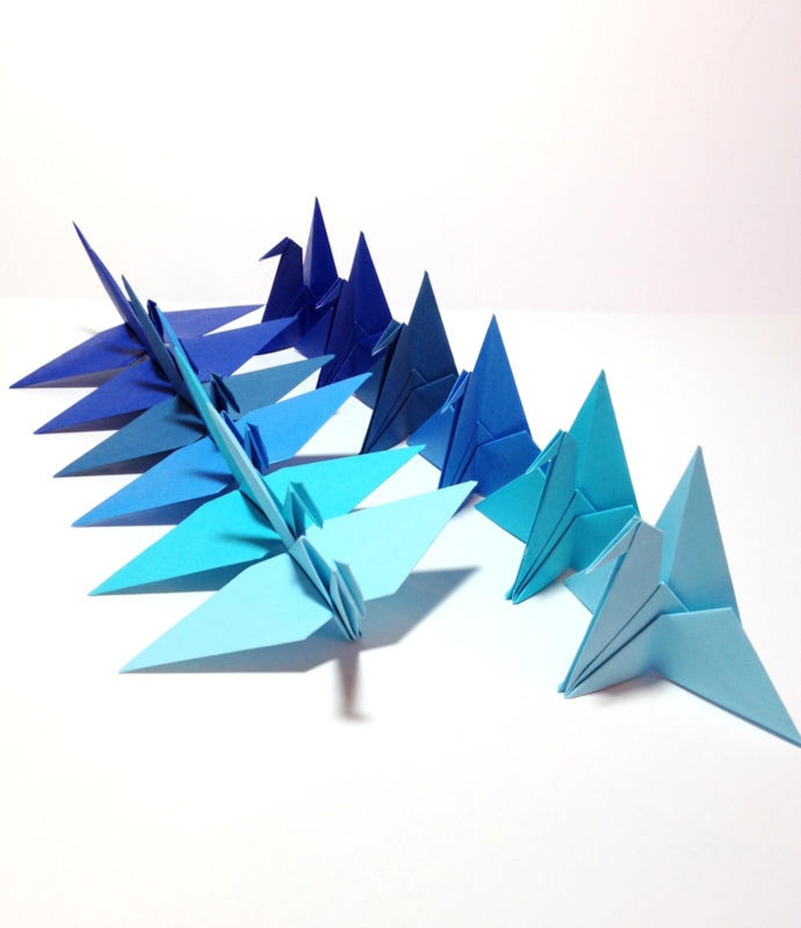 Ombre Blue Origami Cranes Nautical Blue Origami Cranes | Etsy
