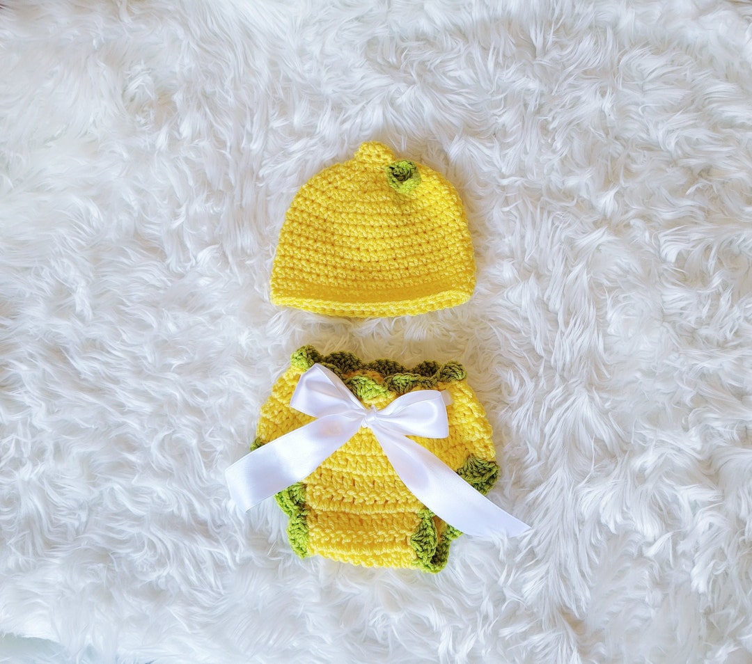 Newborn Lemon Outfit, Crochet Outfit, Lemon Baby Costume, Baby Photo ...
