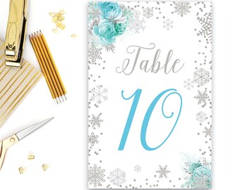 Winter Table Numbers | Etsy