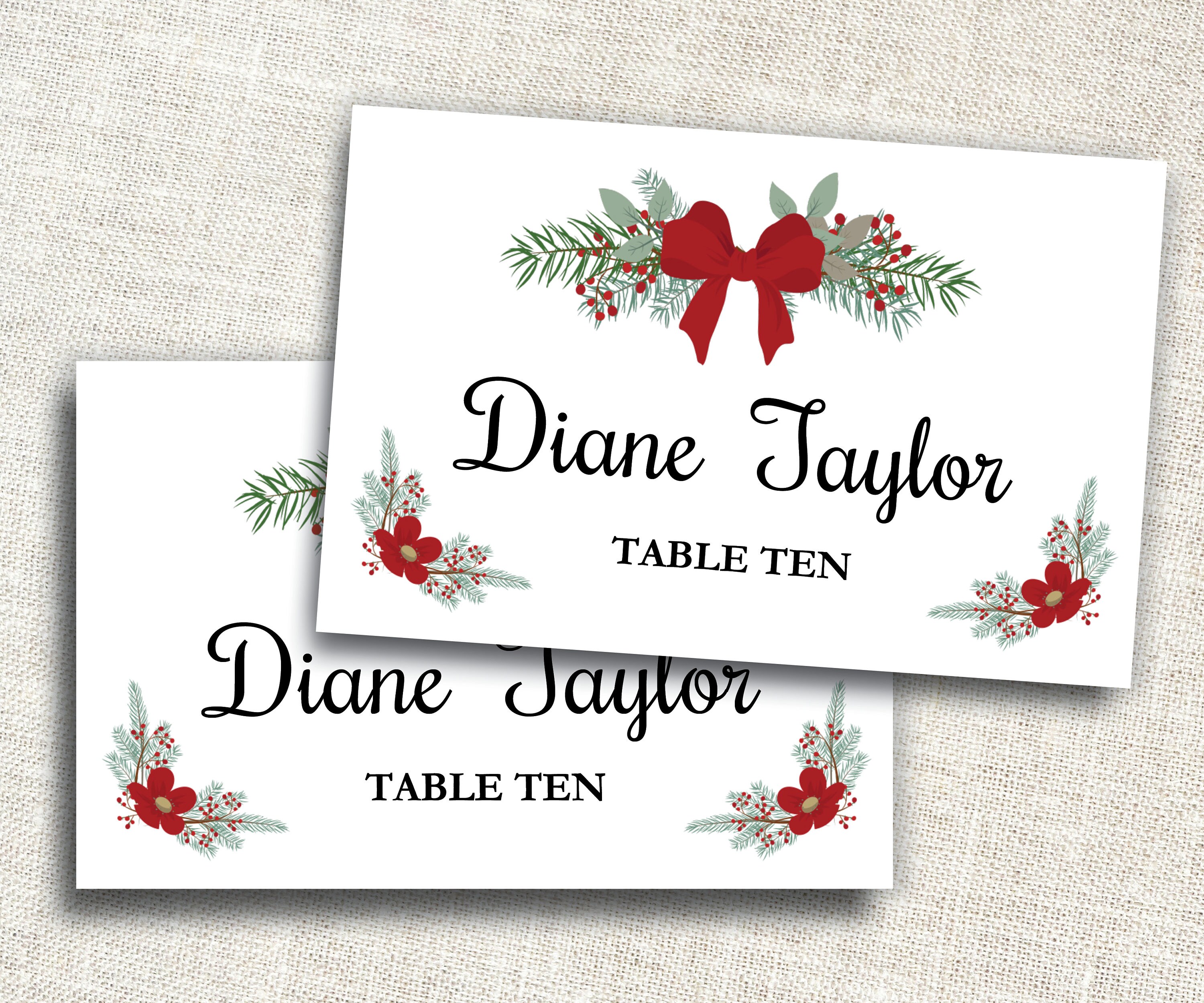 Name Card Template Christmas PDF Template