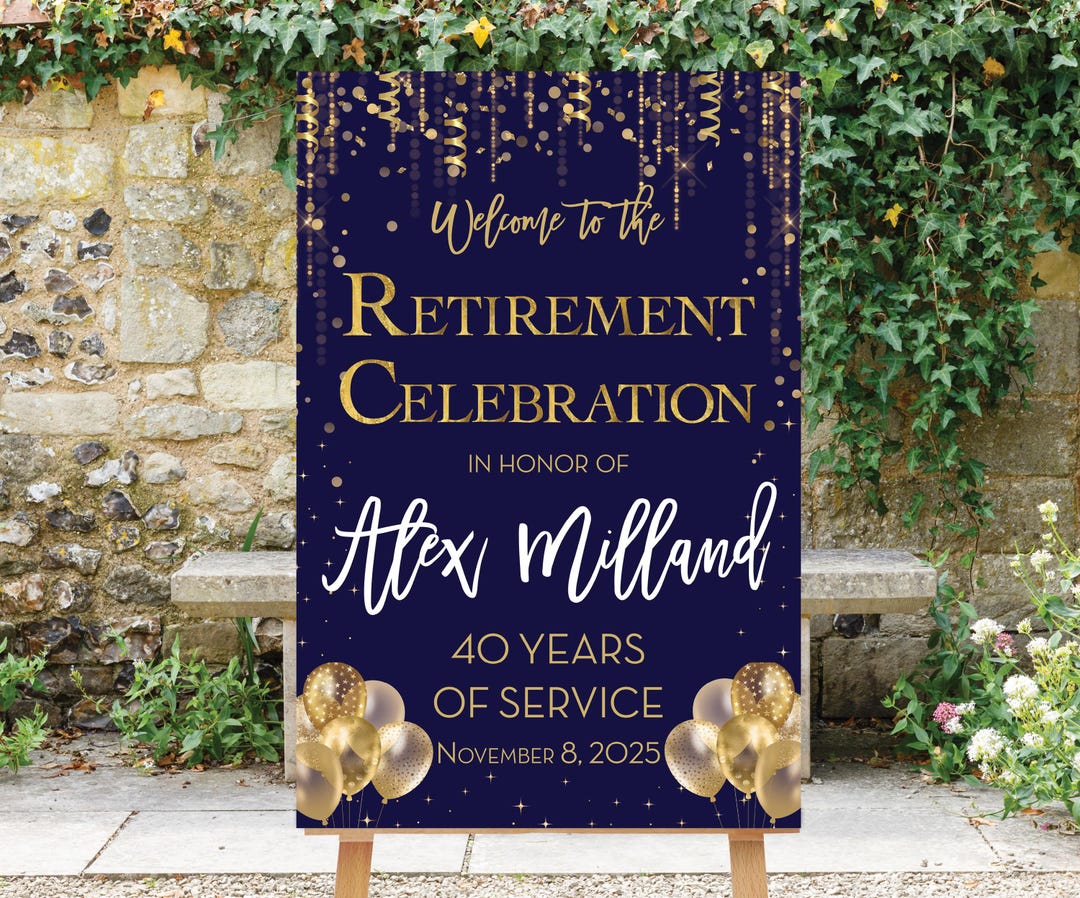 Retirement Party Welcome Sign, Retirement Dinner, Personalized ...