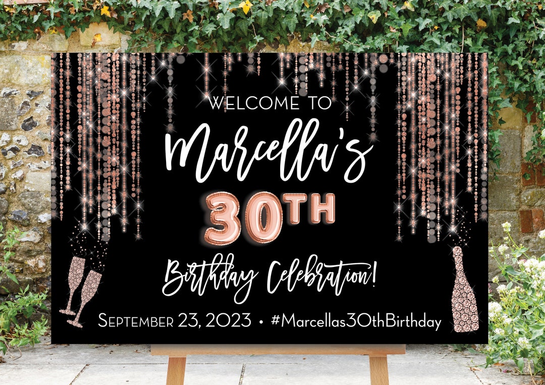 Birthday Welcome Sign 30th Birthday Sign 50th Birthday Sign - Etsy