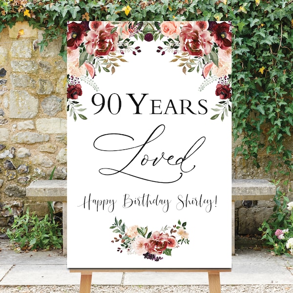 90 Years Loved - Etsy