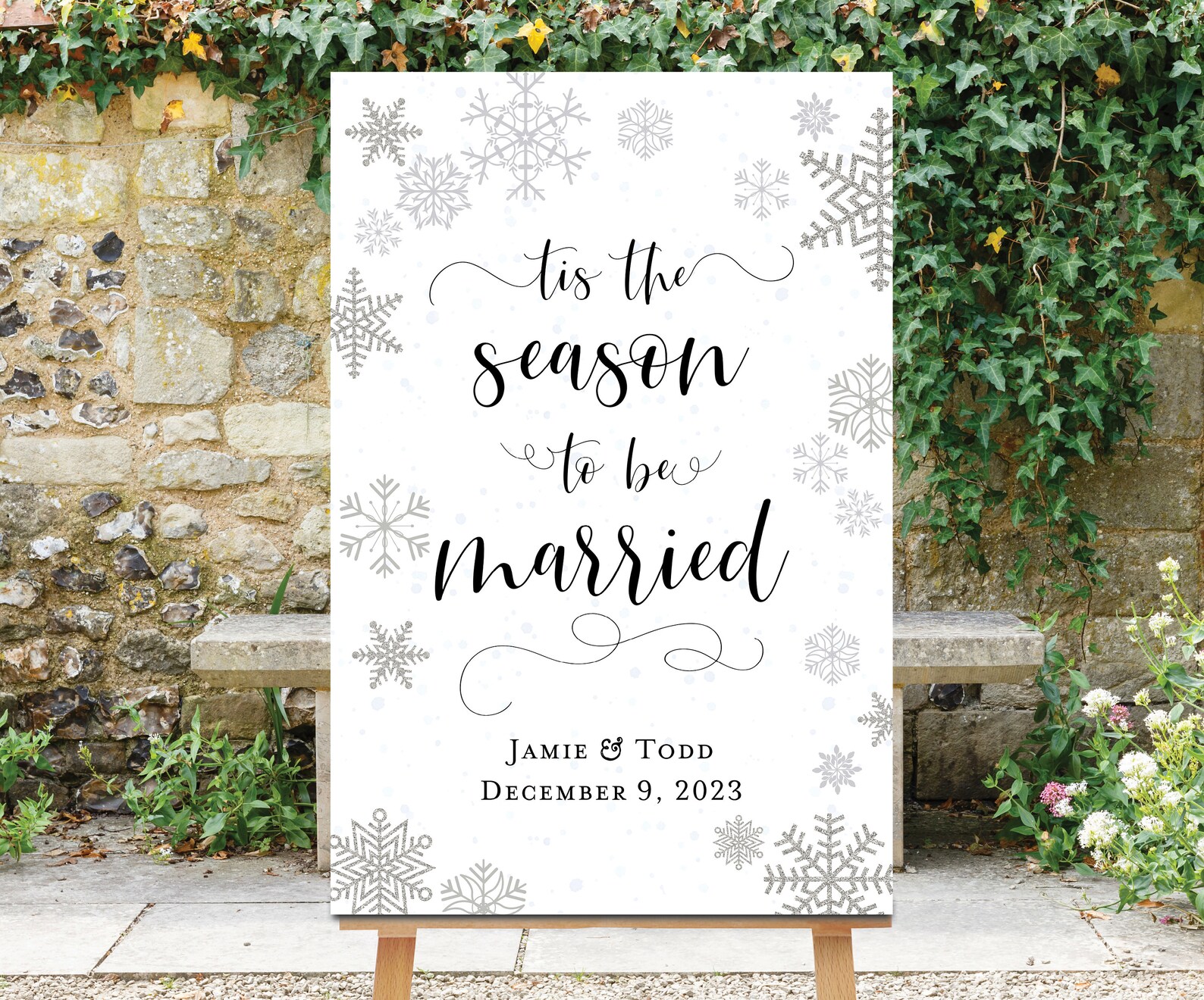 Tis the Season to Be Married Sign Winter Wedding Sign - Etsy