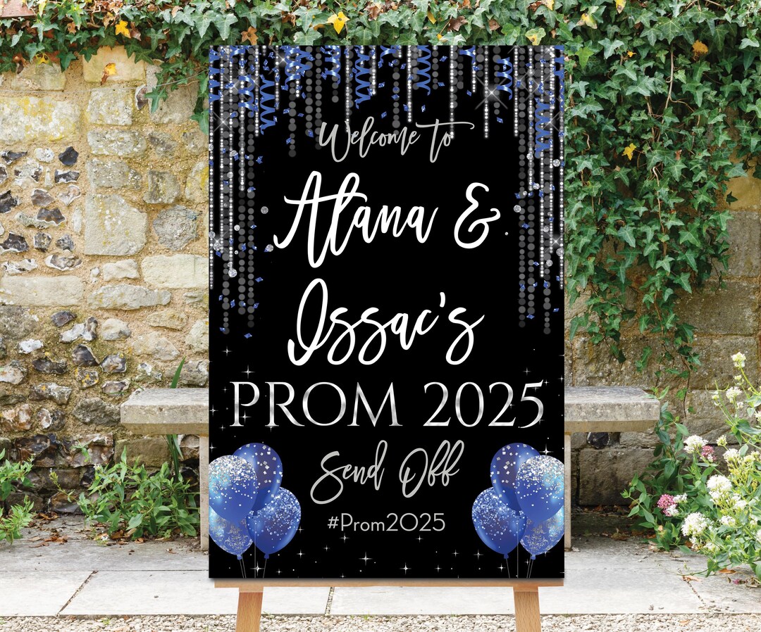 Prom Send off Party Sign, Royal Blue Prom Send-off Welcome Sign, Prom ...