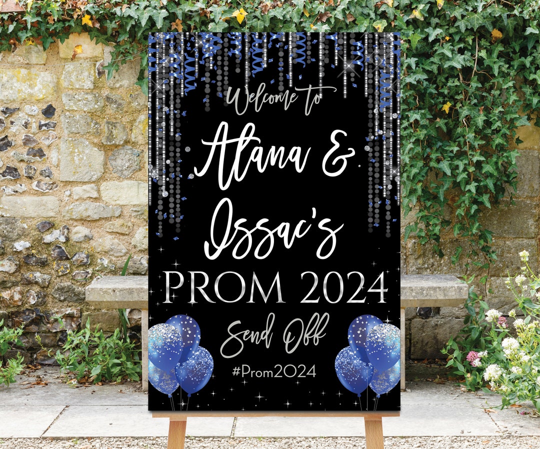 Prom Send off Party Sign, Royal Blue Prom Send-off Welcome Sign, Prom ...