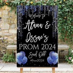 Prom Send off Party Sign, Royal Blue Prom Send-off Welcome Sign, Prom ...