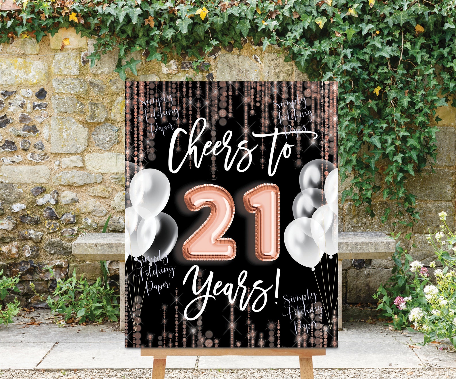 Cheers to 21 Years Sign 21st Birthday Sign Twenty First | Etsy