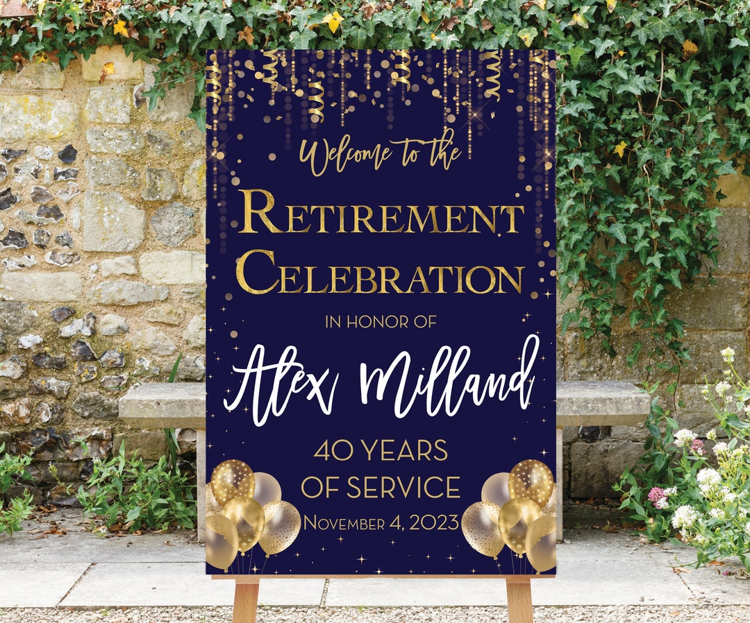 Retirement Party Welcome Sign, Retirement Dinner, Personalized ...
