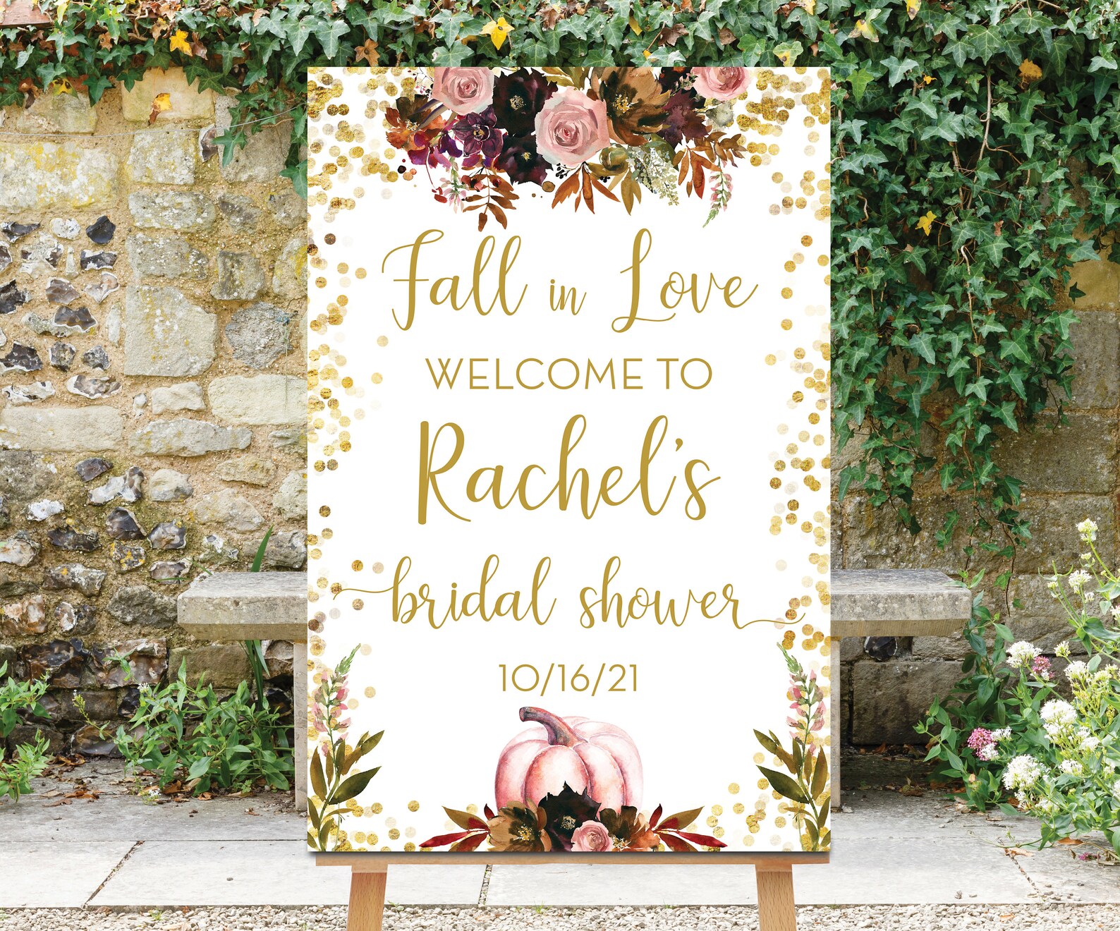 Fall in Love Bridal Shower Sign Fall Themed Shower Sign Fall - Etsy