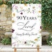 90 Years Loved Sign, Wildflowers Birthday Sign, Birthday Welcome Sign ...