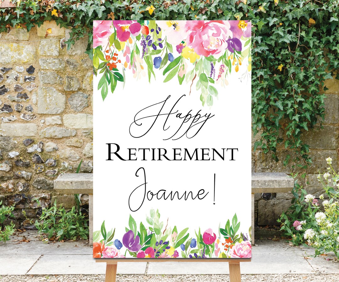 Happy Retirement Sign, Retirement Decor, Retirement Dinner, Custom ...