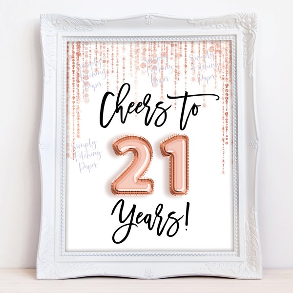 Cheers to 21 Years - Etsy