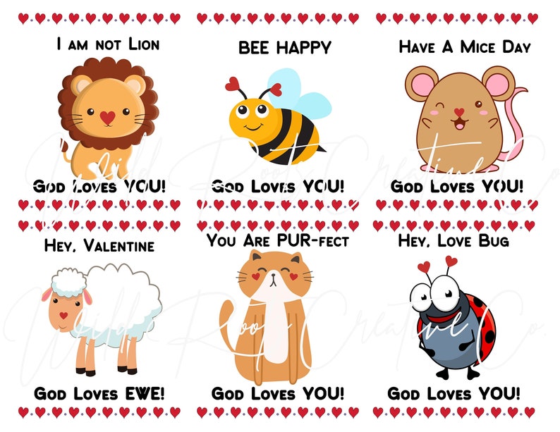 God Loves You Christian Valentine's Day Cards - Printable - Etsy