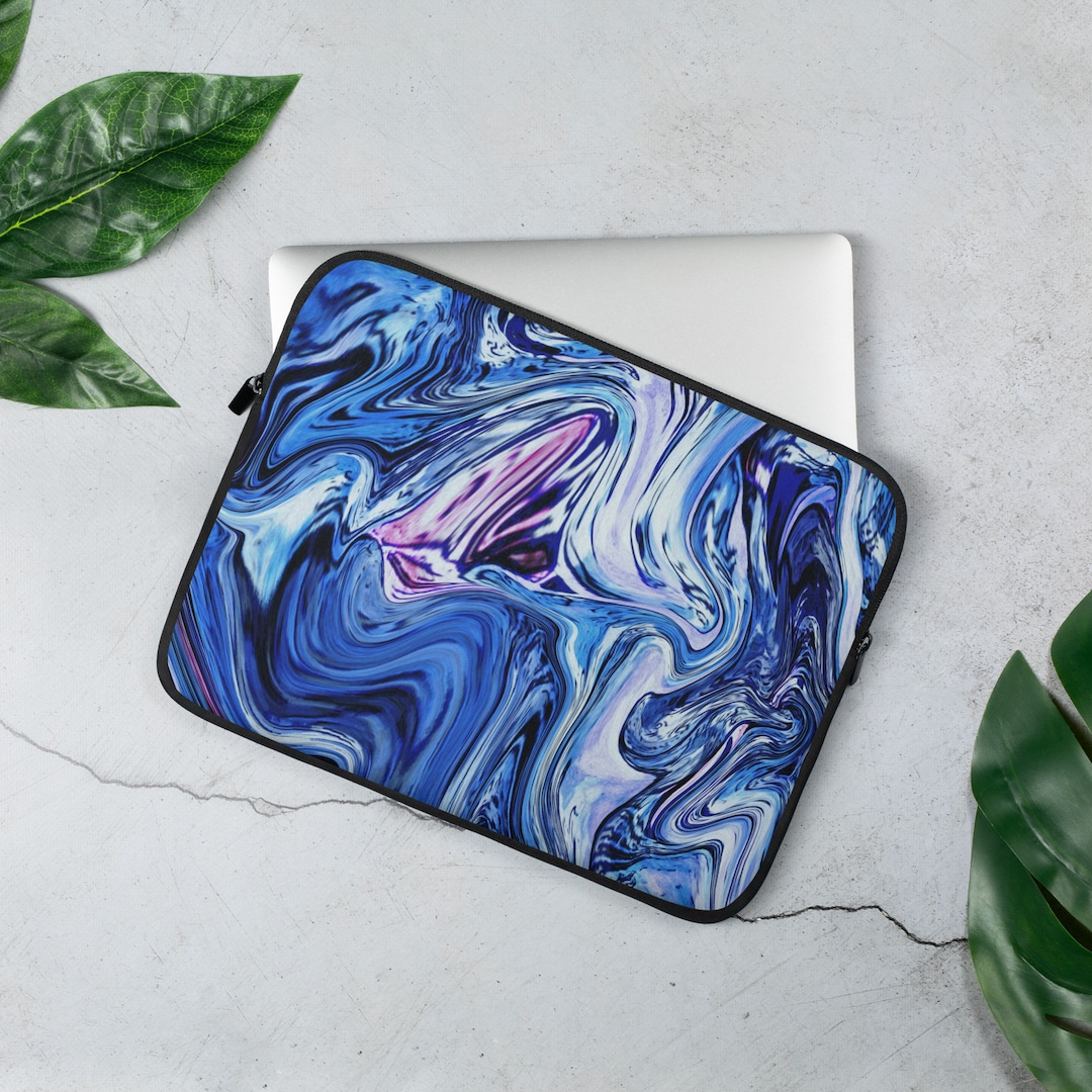 Blue Ocean Swirls Abstract Art Laptop Sleeve - Etsy