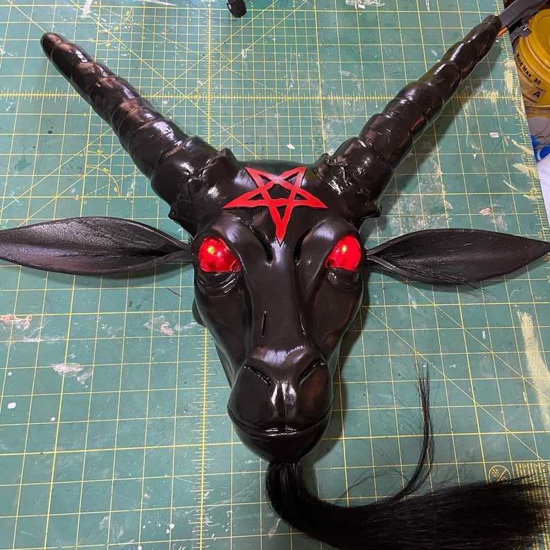 Baphomet Mask Goat Mask With Glowing Effect Eyes - Etsy