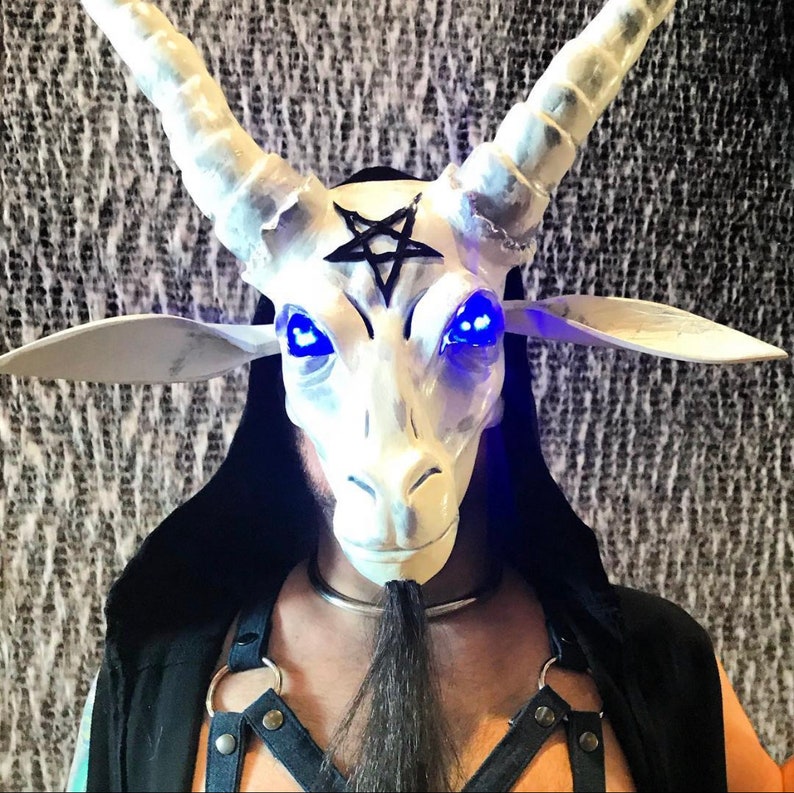 Baphomet Mask Goat Mask With Glowing Effect Eyes - Etsy