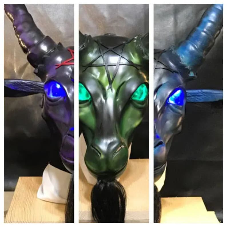 Baphomet Mask Goat Mask With Glowing Effect Eyes - Etsy Hong Kong