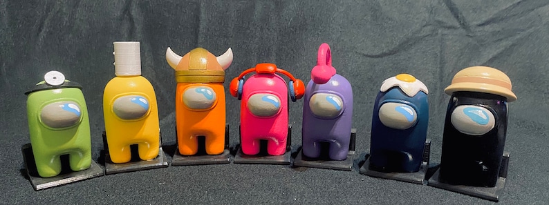 Among Us Inspired Crewmate Figure With Magnetic Hat and Base | Etsy