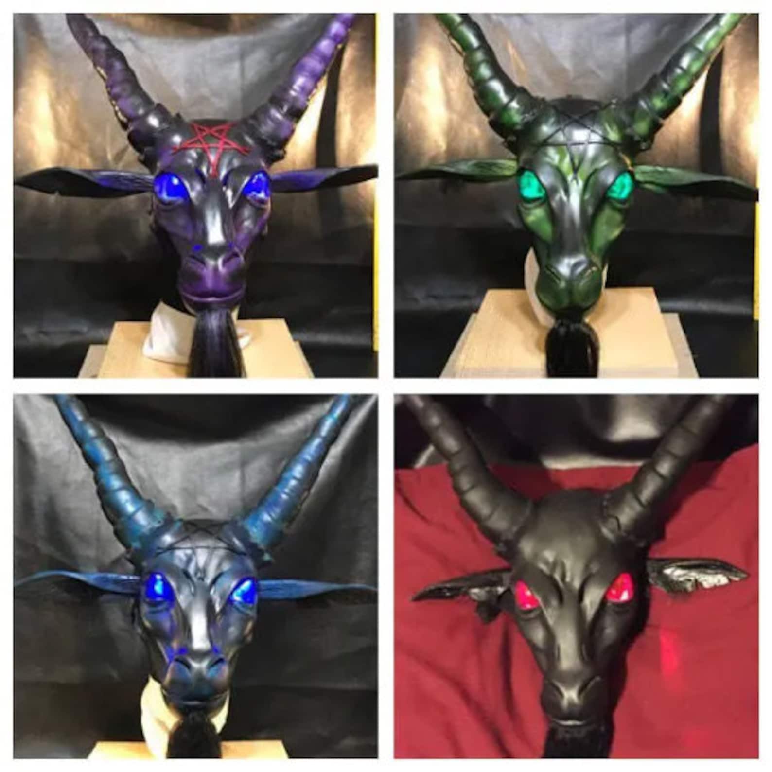 Baphomet Mask Goat Mask With Glowing Effect Eyes - Etsy Hong Kong
