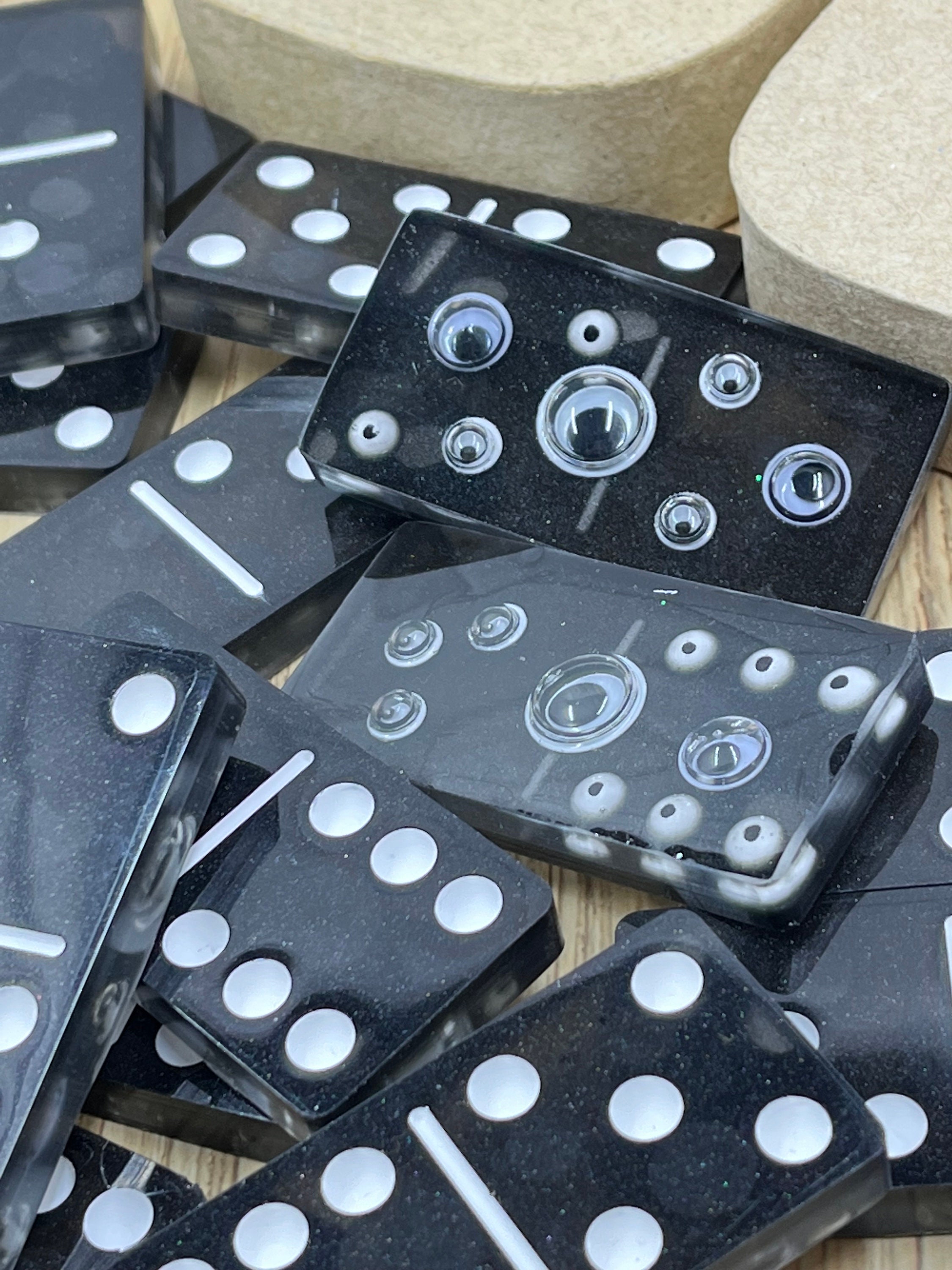 Black and White Handmade Googly Eyes Dominoes. - Etsy
