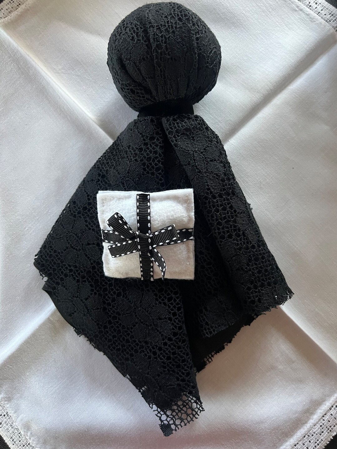 Vintage Black Lace Hanging Christmas Ghost, Ghost Decoration, Spooky ...