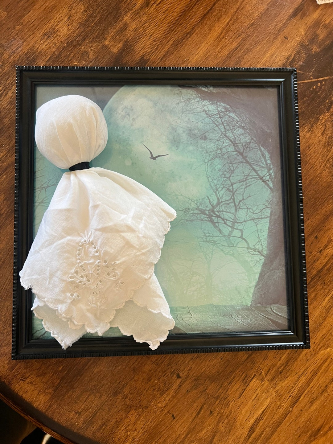 Vintage Linen Hanging Ghost on Picture Frame, Ghost Decoration, Spooky ...