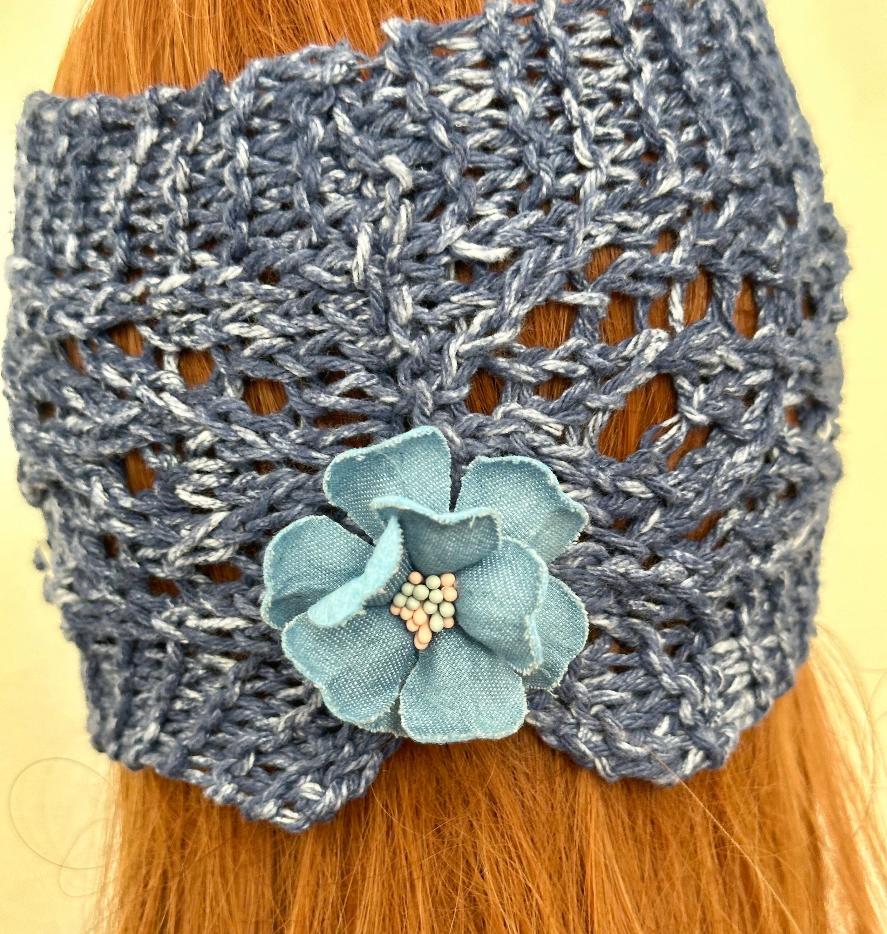 Hand Knits 2 Love Headband Bandana Headwrap Flower Lace Ombre Shades ...