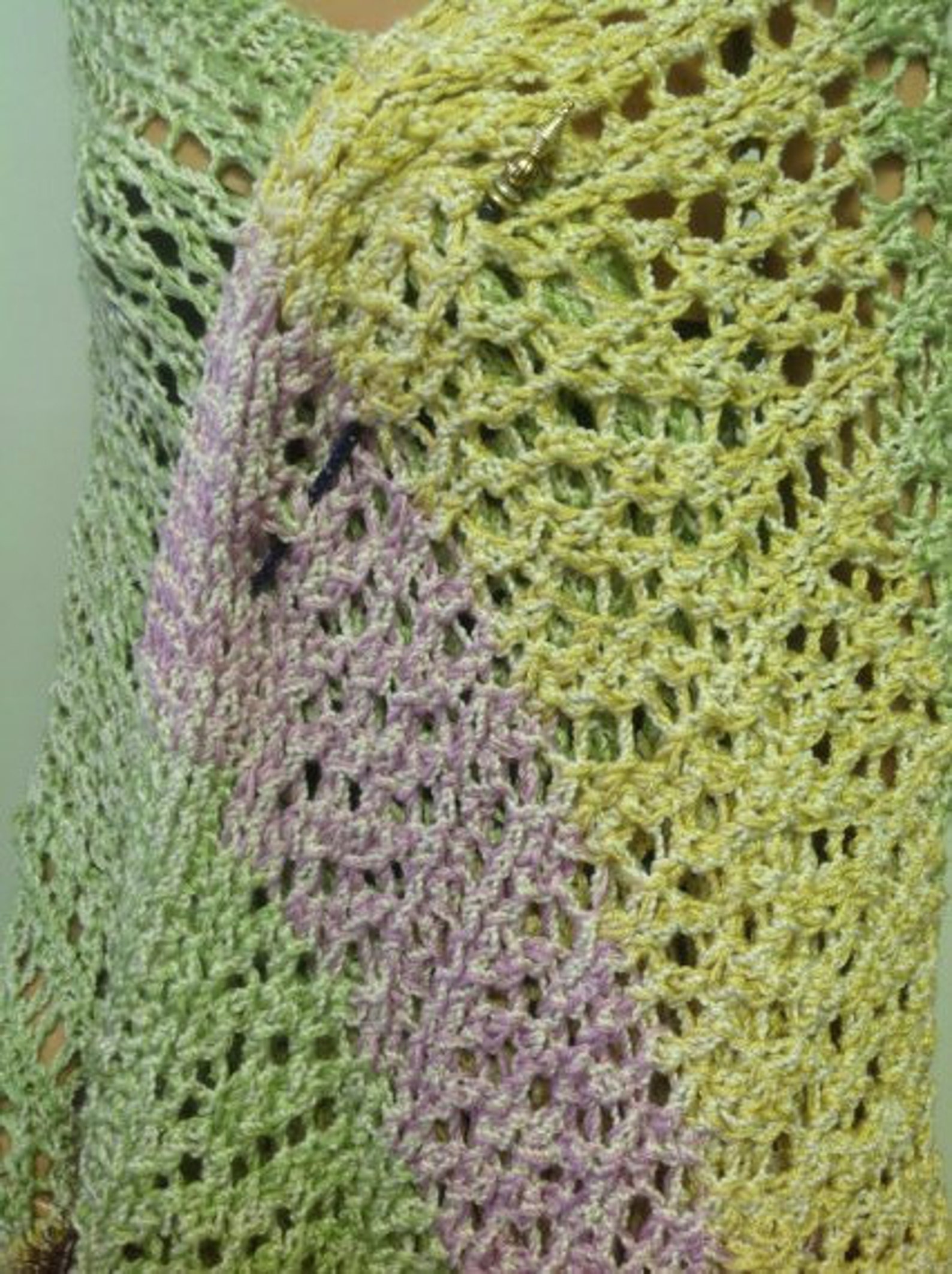 Hand Knit Extra Long Wide Shawl Wrap Stole Cape Lace Lattice Style ...