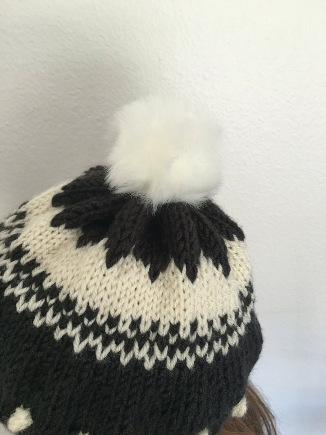 Hand Knits 2 Love Beanie Hat Slouch Designer Fashion Hip Faur-isle ...