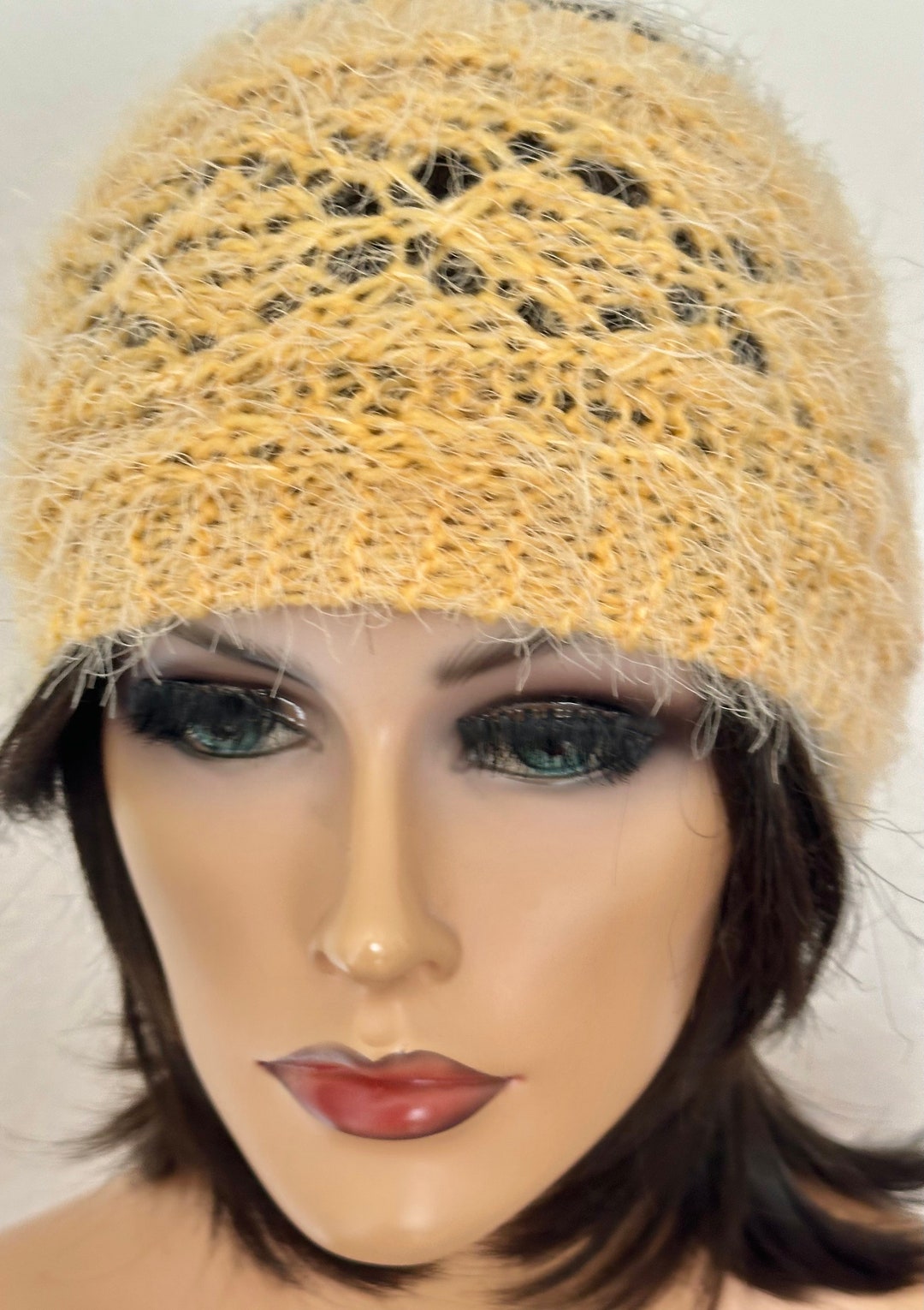 Hand Knits 2 Love Headband Bandana Headwrap Lace Ombré Yellow 3D Daisy ...