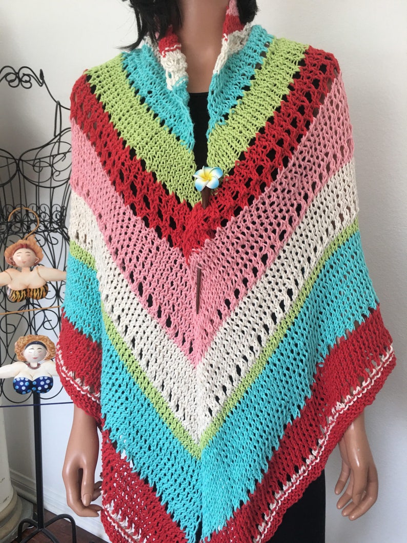 Hand Knits 2 Love Cotton Triangle Shaw Designer Fashion - Etsy