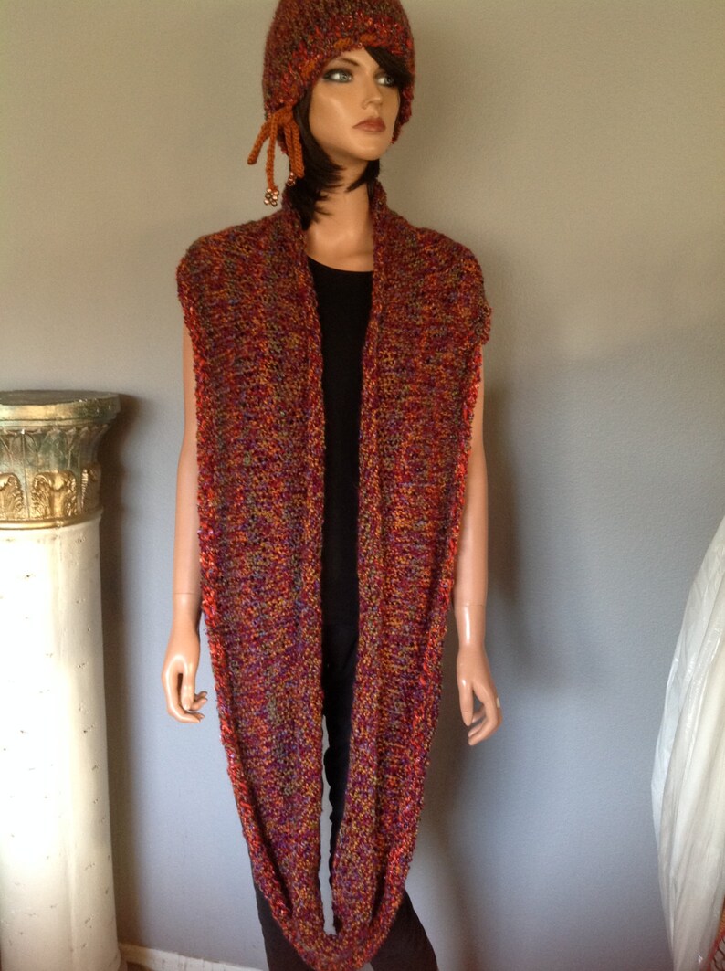Beanie Eternity Shawl Set Hat Slouch Designer Fashion Boucle - Etsy