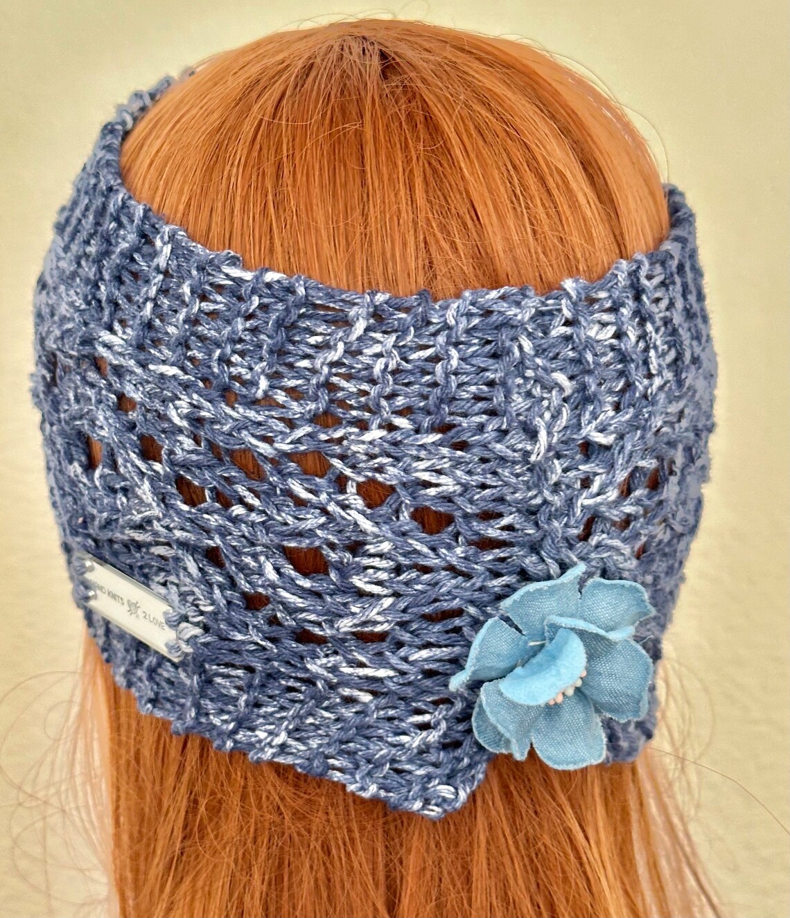 Hand Knits 2 Love Headband Bandana Headwrap Flower Lace Ombre Shades ...