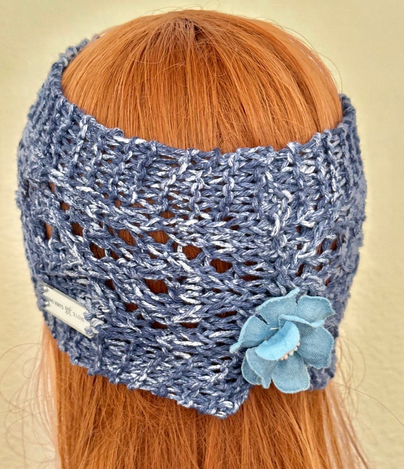 Hand Knits 2 Love Headband Bandana Headwrap Flower Lace Ombre Shades ...