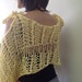 Hand Knit Cotton Lace Shrug Halter Shawl Wrap Yellow Sunhine Spring ...