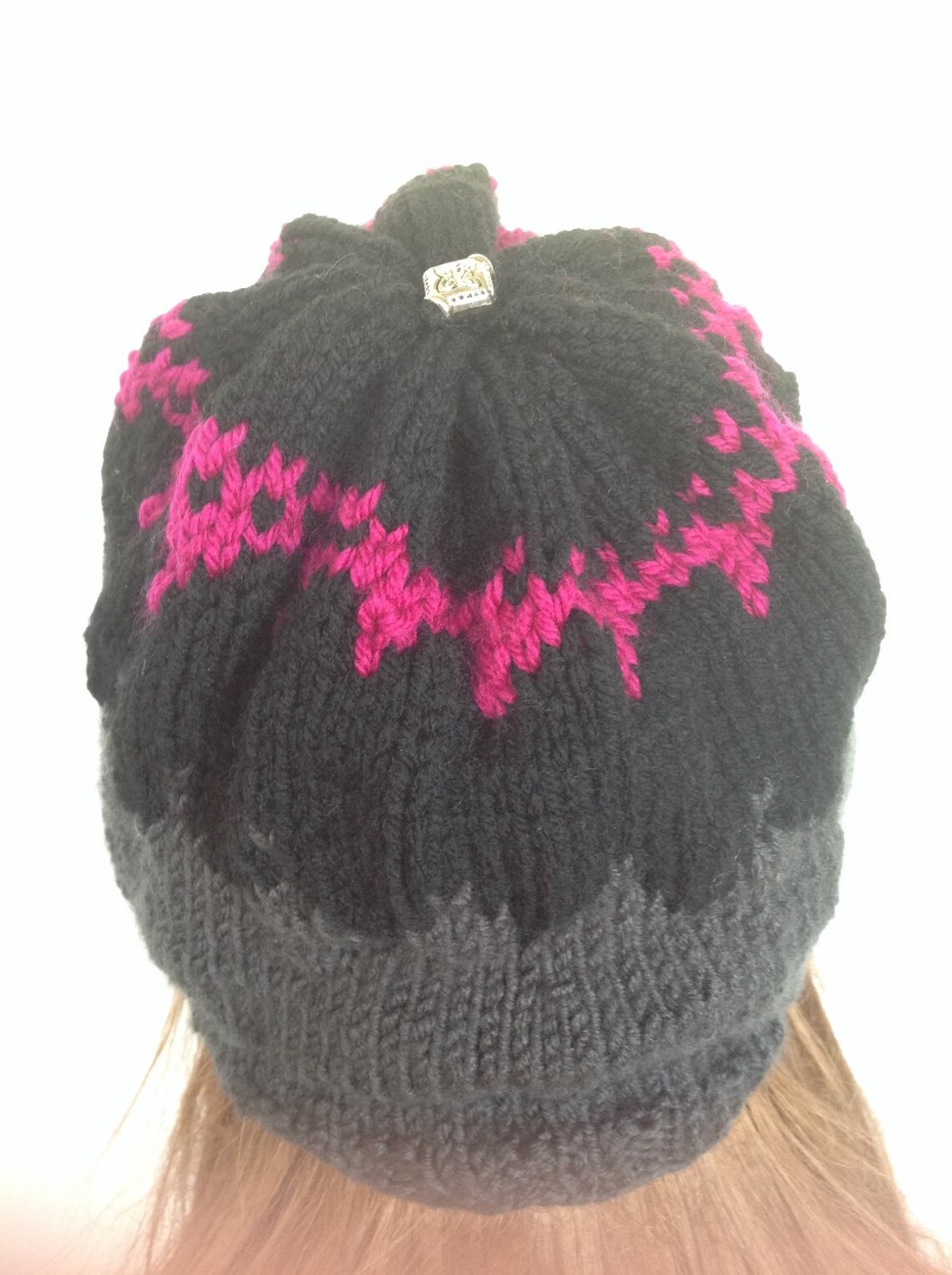 Beanie Slouch Hat Inpirational Message Designer Fashion Silver Plaque ...