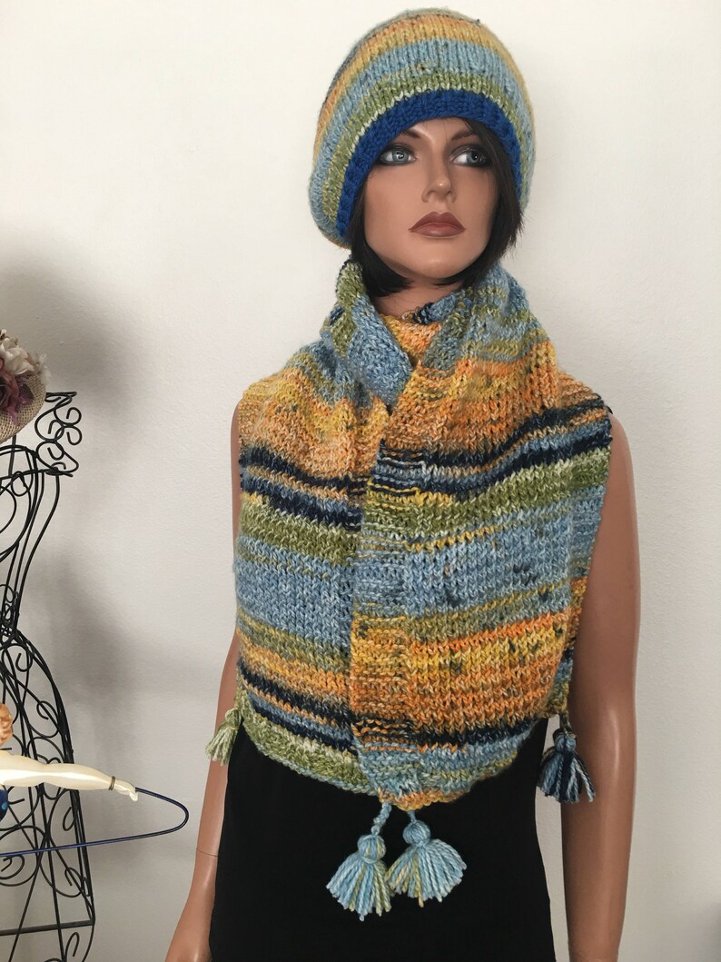 Hand Knits 2 Love Hat Shawl Scarf Beanie Slouch Set Designer Fashion ...