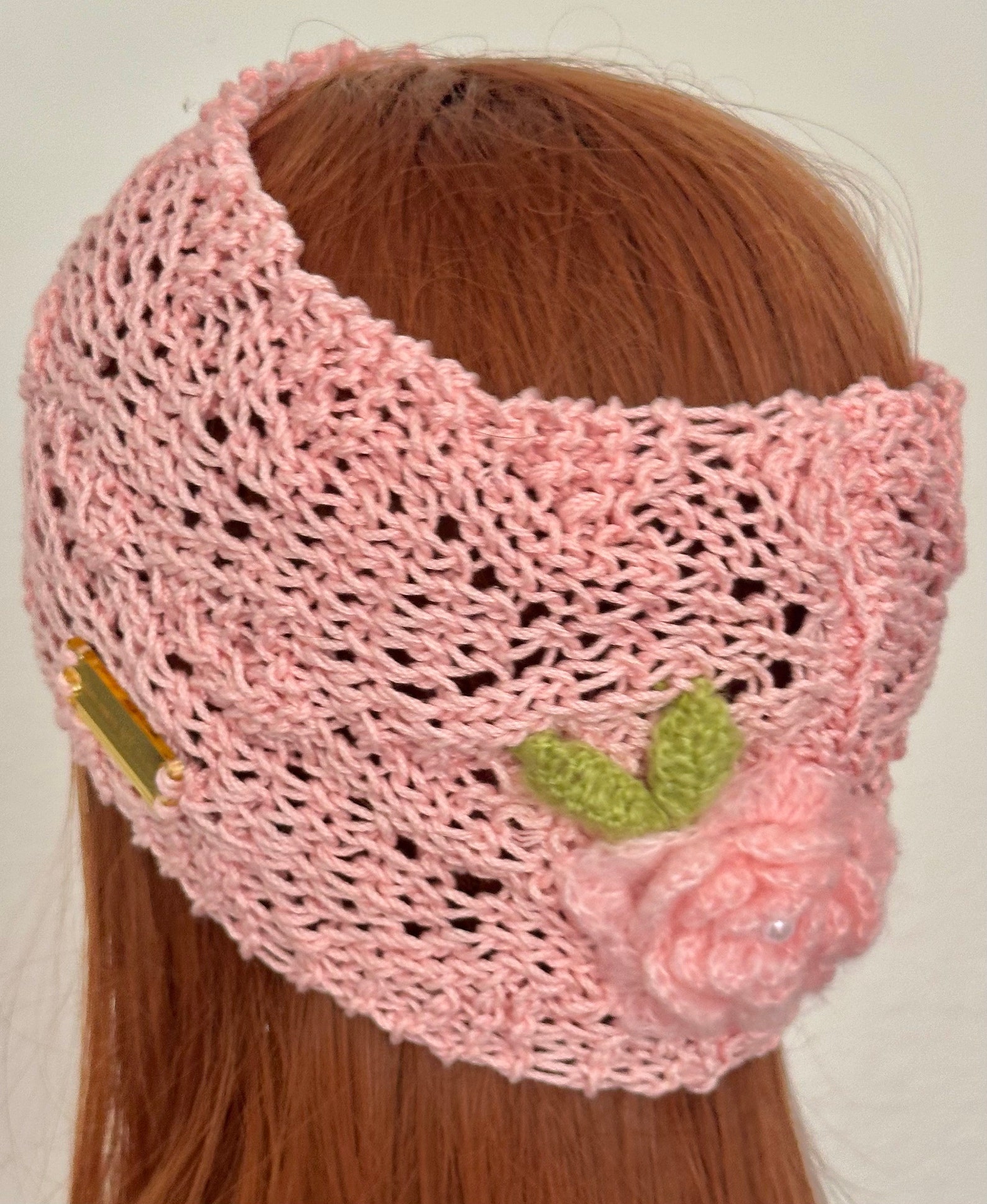 Hand Knits 2 Love Headband Bandana Headwrap Flower Lace Pearl Designer ...
