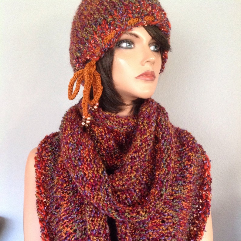 Beanie Eternity Shawl Set Hat Slouch Designer Fashion Boucle - Etsy