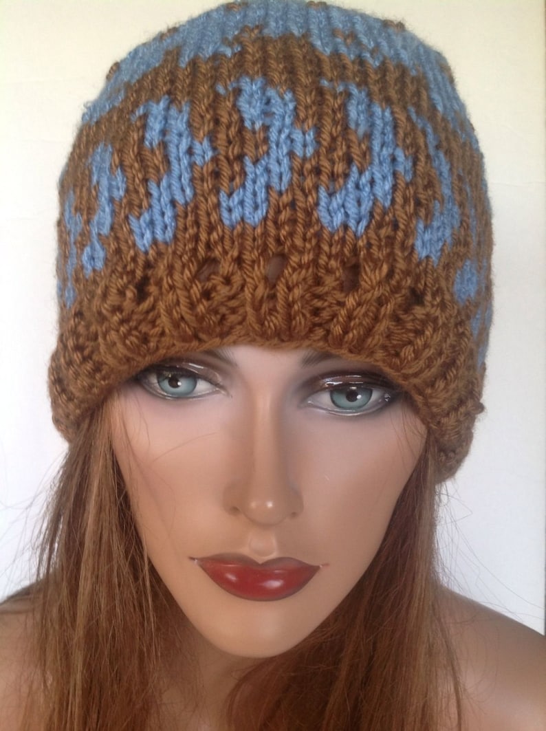 Hand Knit Beanie Beret Slouch Hat Square Top Designer Fashion Hip Chic ...