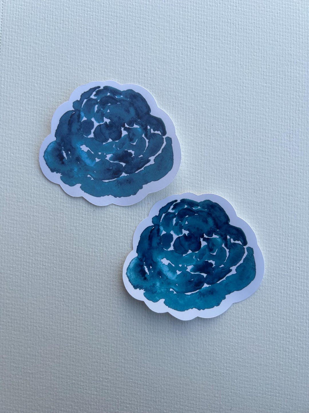Blue Rose Watercolour Sticker - Abstract Watercolour Blue Rose Sticker ...