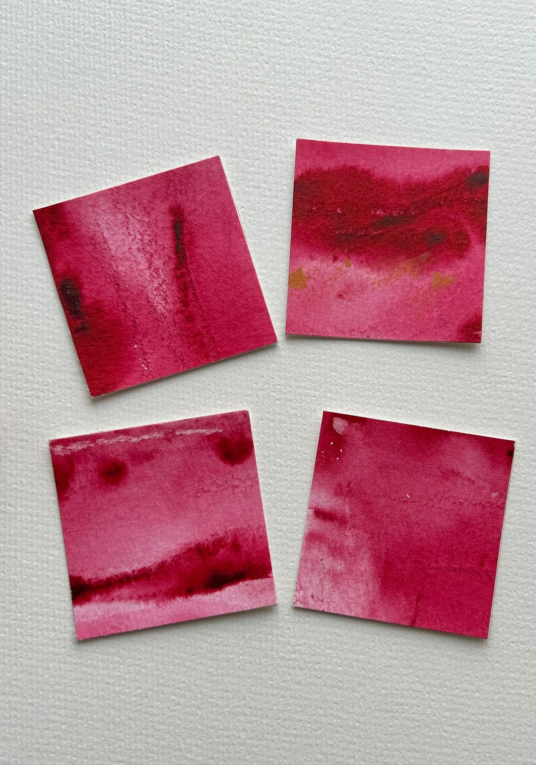 Original Pink Watercolor Abstract Art Stickers Set of 4 Watercolor Pink ...