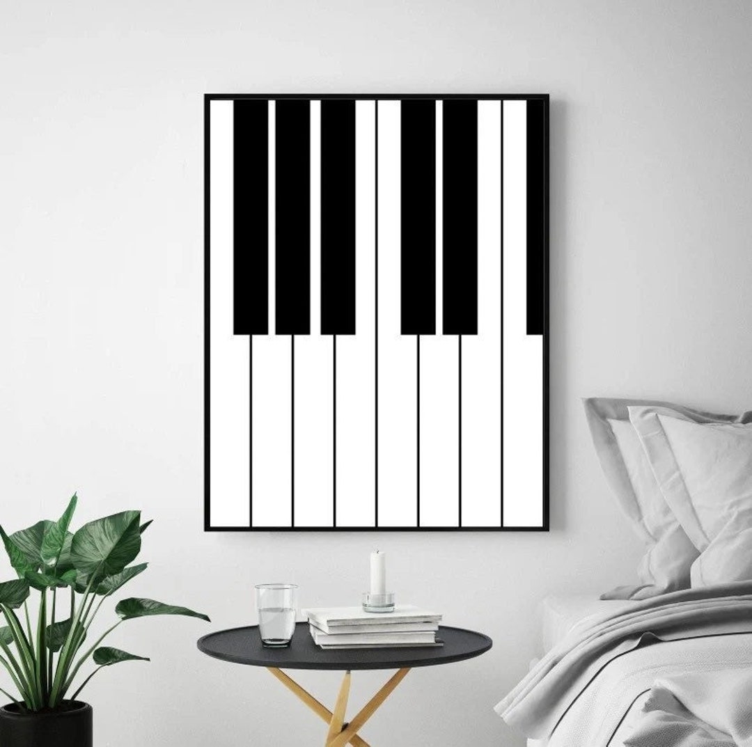 Shipped Art Print - Piano Keys Art Print - Black and White Music Art ...
