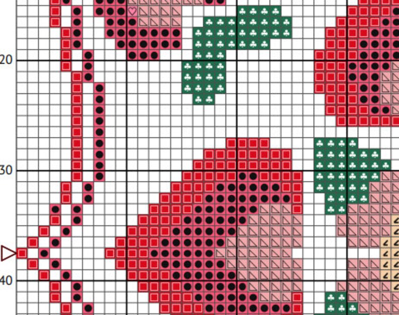 Strawberry Roundabout Spring Summer Cross Stitch PDF Downloadable Pattern - Etsy