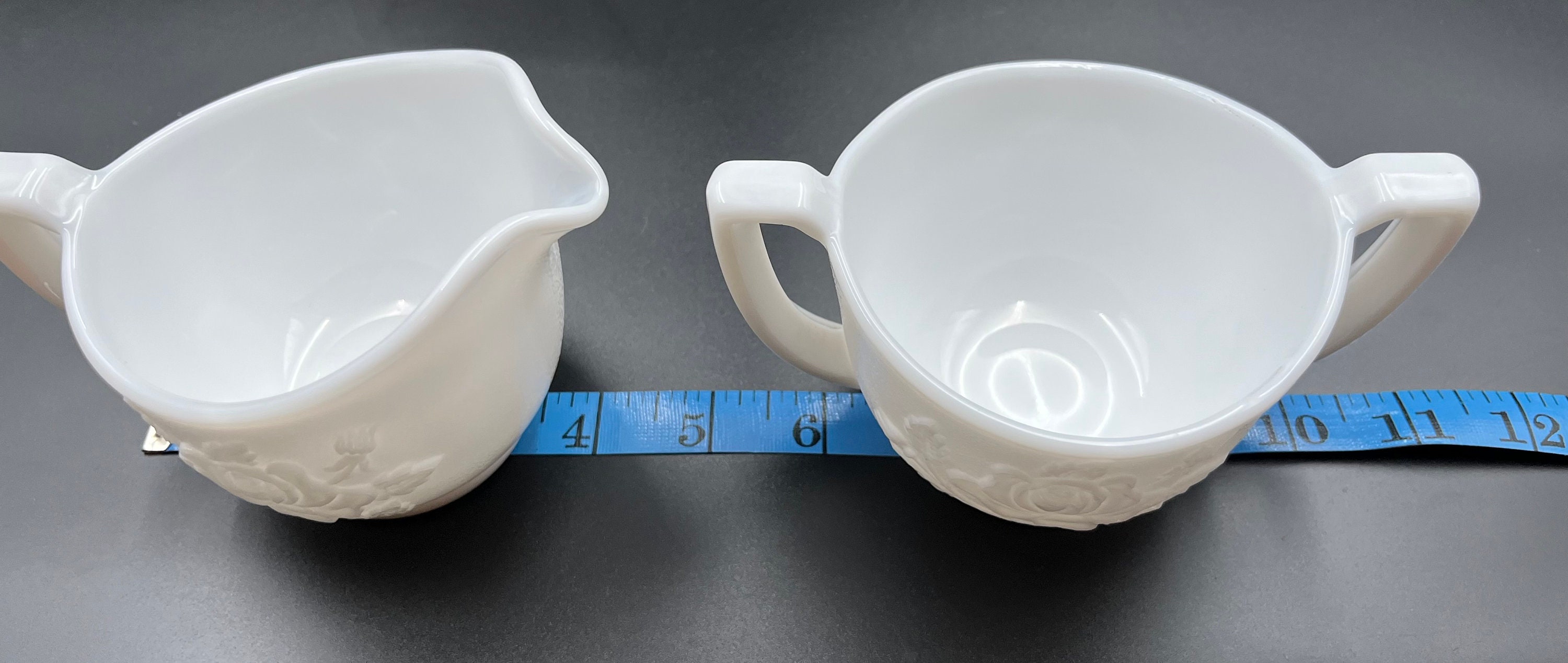 Vintage Imperial Rose Milk Glass Sugar and Creamer Set Rose Motif - Etsy