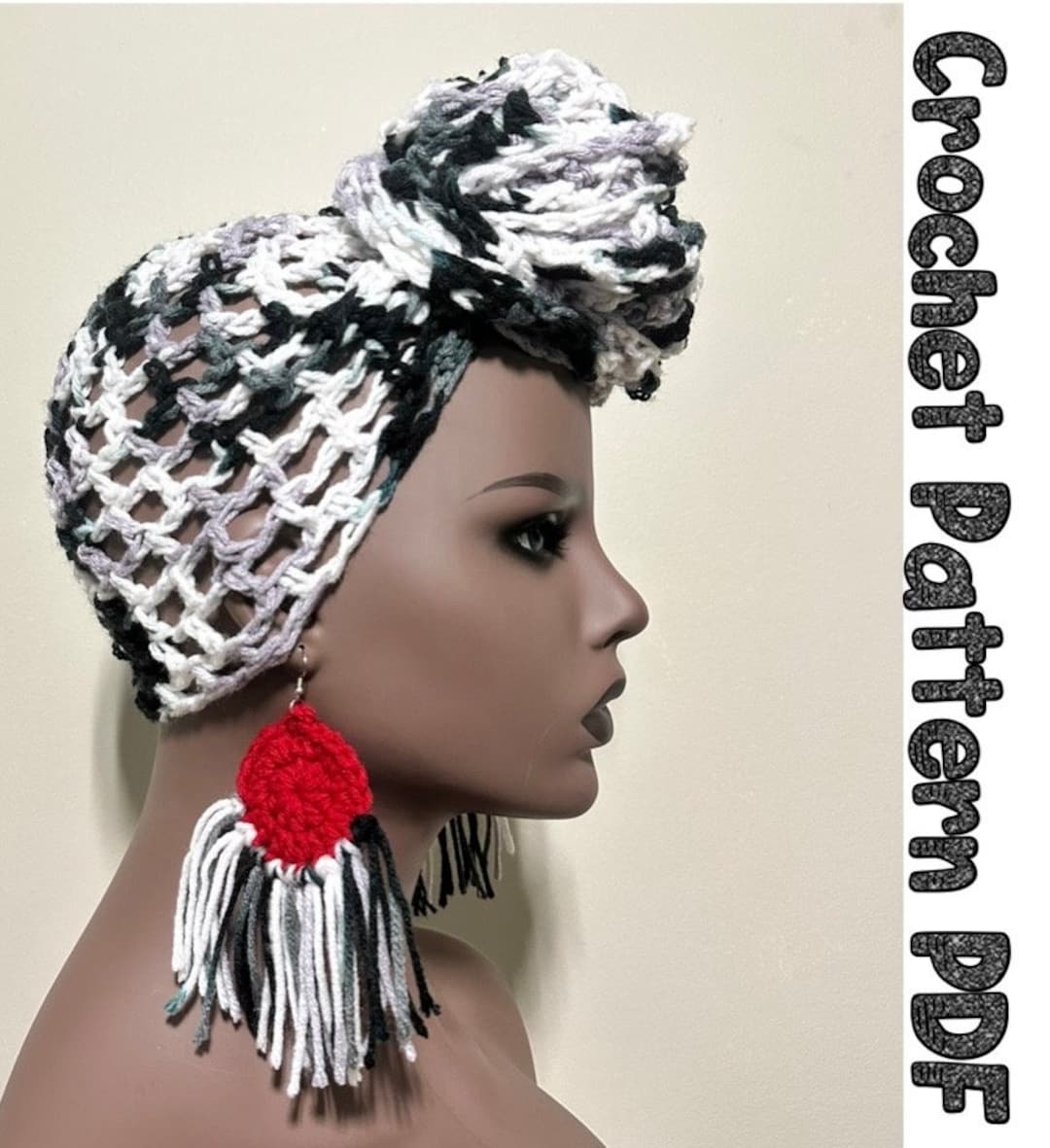 Crochet Headwrap Pattern Durag Style Headwrap With Straps for Tieing ...